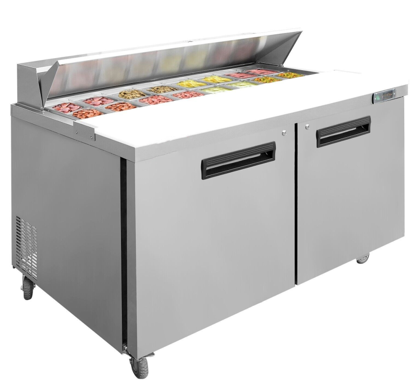 Aceland ASR-60B Stainless Steel 60" Food Prep Table Refrigerator ...